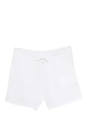 120% Lino Drawstring-waist Shorts - White