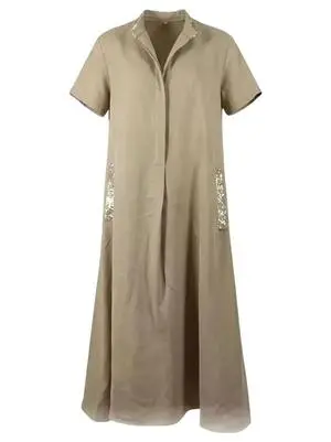 Antonelli Firenze Sequin-embellished Short-sleeve Dress - Neutrals
