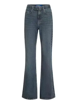 Karl Lagerfeld Belted Flared Jeans - Blue