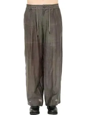 DEVOA Silk Wide Leg Trousers - Brown