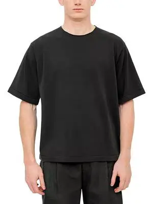 DEVOA Print Knit T-shirt Black