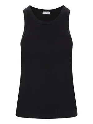 Brunello Cucinelli Cotton Tank Top - Black