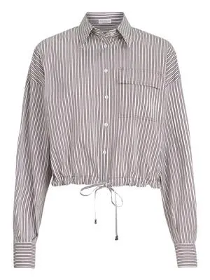 Brunello Cucinelli Striped Cotton Shirt - Sky Blue