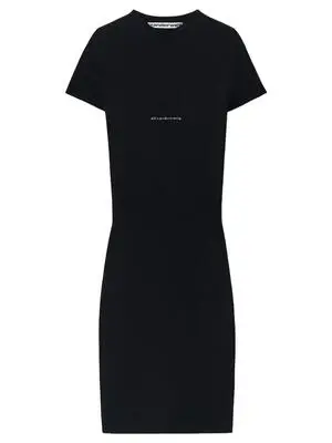Alexander Wang Jacquard Logo Mini Dress - Black