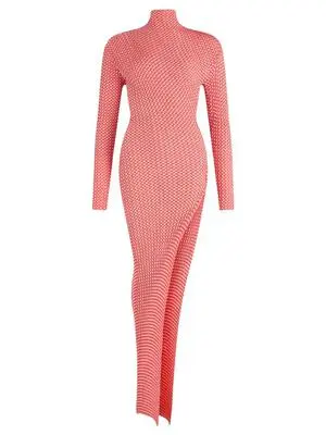 JEAN PAUL GAULTIER Vichy Gingham Knit Dress - Red