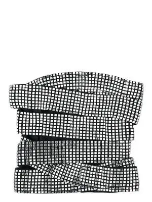 AREA Crystal Embellished Bustier Top Silver