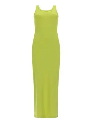 MSGM Viscose Long Dress - Yellow