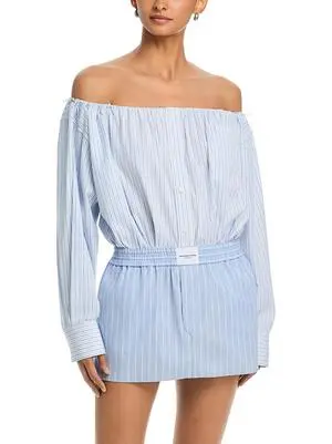 Alexander Wang Off-the-shoulder Mini Dress - Light Blue