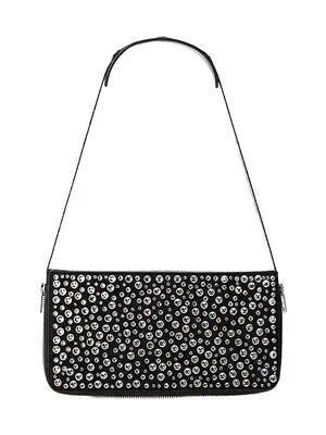 Alexander Wang Siren Embellished Leather Pouchette - Black/silver