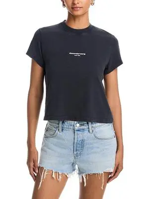Alexander Wang Shrunken Short Sleeve Tee - Washed Black