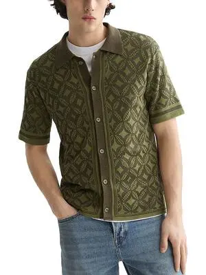 Scotch & Soda Jacquard Knit Patterned Shirt - Tiles Flow