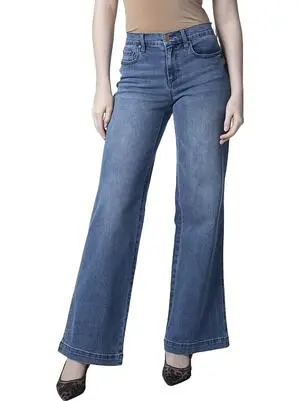 BLUE REVIVAL Waverly Mid-rise Wide Leg Jeans - Madrid