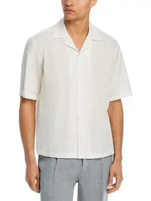 BOSS X Beckham H Cesar Camp Collar Button Down Shirt - Beige Overflow