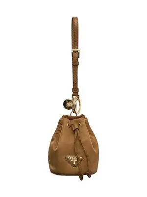 Prada Mini Icon Re-nylon Keychain Charm - Brown