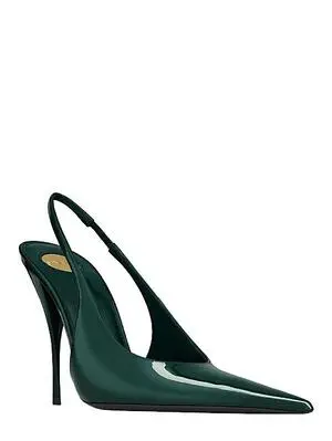 Saint Laurent Slingback Pumps - Forest Green