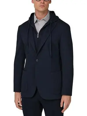 Boggi Milano Madison Stretch Cotton Blend Sweatshirt Jacket - Navy Blue