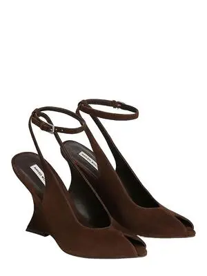 NAKED WOLFE Ronnie Wedge Heels - Brown