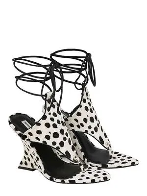 NAKED WOLFE Rampage Wedge Sandals - Dalmation