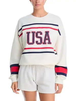 Beach Riot Oversized Usa Sweatshirt - Firework Colorblock