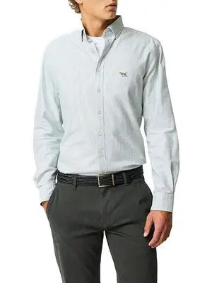 Rodd & Gunn Gunn Oxford 2 Long Sleeve Sports Fit Shirt - Fern