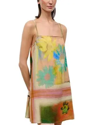Staud Laura Linen Mini Dress - Superbloom