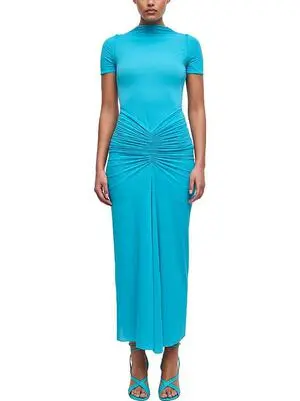 Ronny Kobo Enid Ruched Dress Ocean