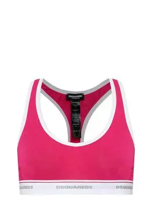 Dsquared2 Logo-tape Racerback Bralette - Pink