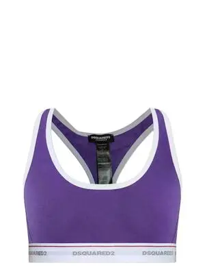Dsquared2 Logo-tape Racerback Bralette - Purple