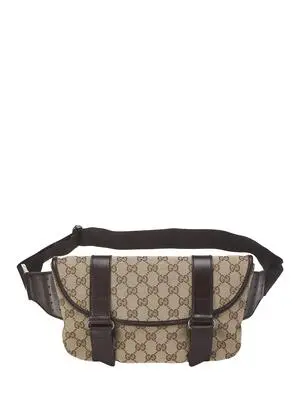 Gucci Original Gg Double Strap Waist Pouch - Brown