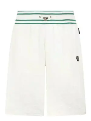 Philipp Plein Monogram-jacquard Track Shorts - White
