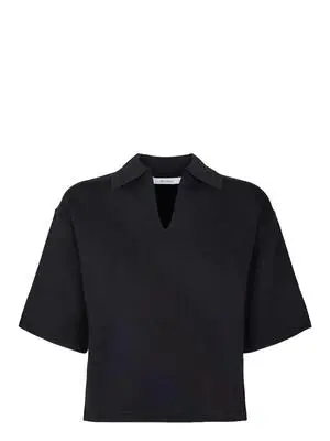 Max Mara Split-neck Short-sleeve Top - Black