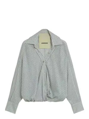 A PAPER KID Striped Over Shirt - Neutrals