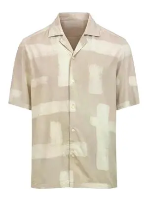 BOSS Abstract-print Short-sleeve Shirt - Neutrals