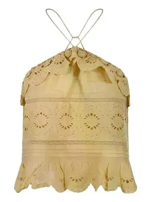 TOM FORD Broderie-anglaise Ruffled Blouse - Yellow