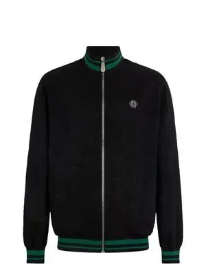 Philipp Plein Jacquard Monogram Zip-up Sweatshirt - Black