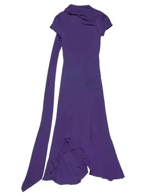 navy blue dress for baby girl ACNE STUDIOS Asymmetric ruffled ombré chiffon midi dress Size 34 AU 8