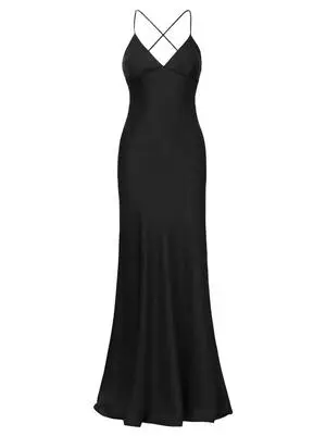 IL VOLO Isla Cross-strap Maxi Dress - Black