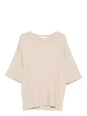 NINEMINUTES Club Crochet-knit T-shirt - Neutrals