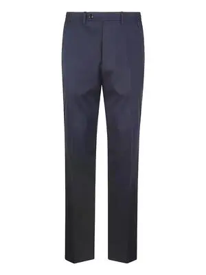 BRETT JOHNSON Pressed-crease Straight-leg Trousers - Blue