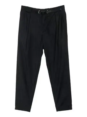 WHITE SAND Pinstripe Pleated Trousers - Blue