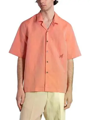 Paul Smith Embroidered Short-sleeve Shirt - Orange