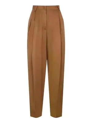 Fabiana Filippi Pleated Tapered Trousers - Brown