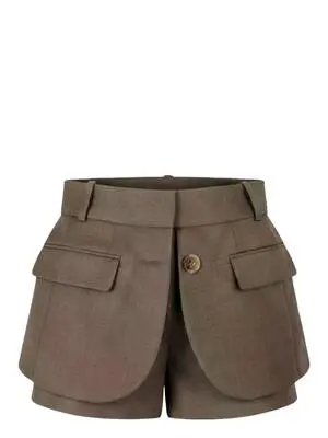 Monse Wool Shorts - Brown