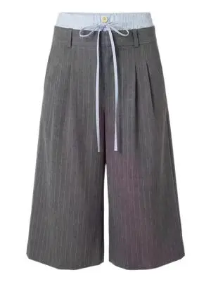 Monse Double-waistband Pinstripe Trousers - Grey