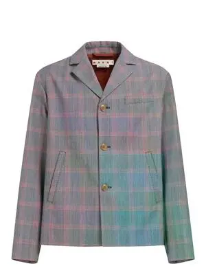 Marni Checked Single-breasted Blazer - Grey
