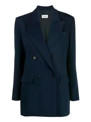 P.a.r.o.s.h Double-breasted Wool Blazer With Peak Lapels - Blue