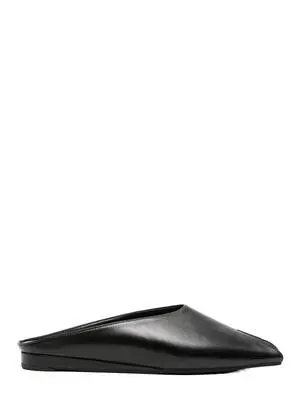 BIANCADI Leather Slides - Black