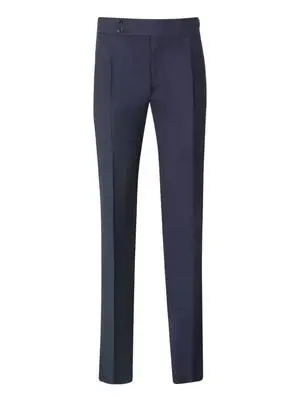 Scabal Pleated Side-adjuster Trousers - Blue