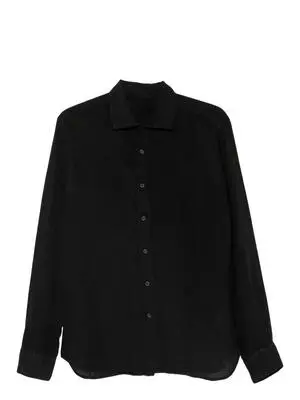 120% Lino Long-sleeve Button-up Shirt - Black