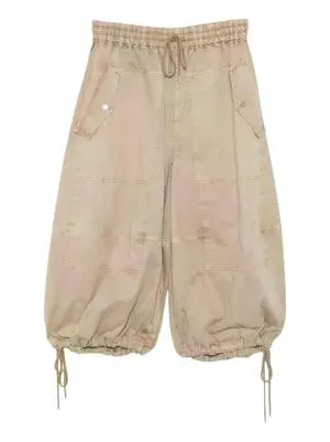 Co Collection Garment-dyed Crop Trousers - Brown